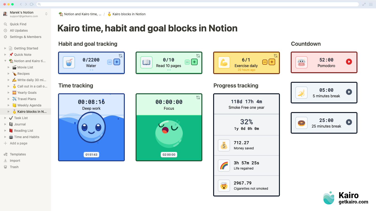 Notion Blocks For Time Habit And Goal Tracking